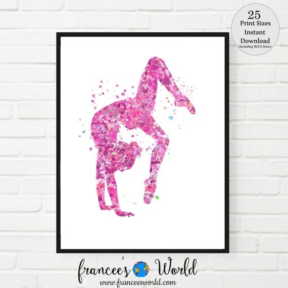 Gymnastics Gift, Pink Gymnastics Wall Art, Gymnastic Printable ...