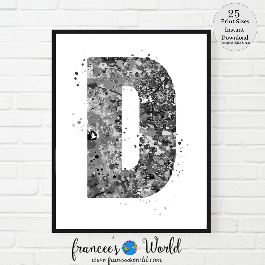 Letter D Wall Decor, Letter Art, Letter D Print, PRINTABLE, Letter D ...