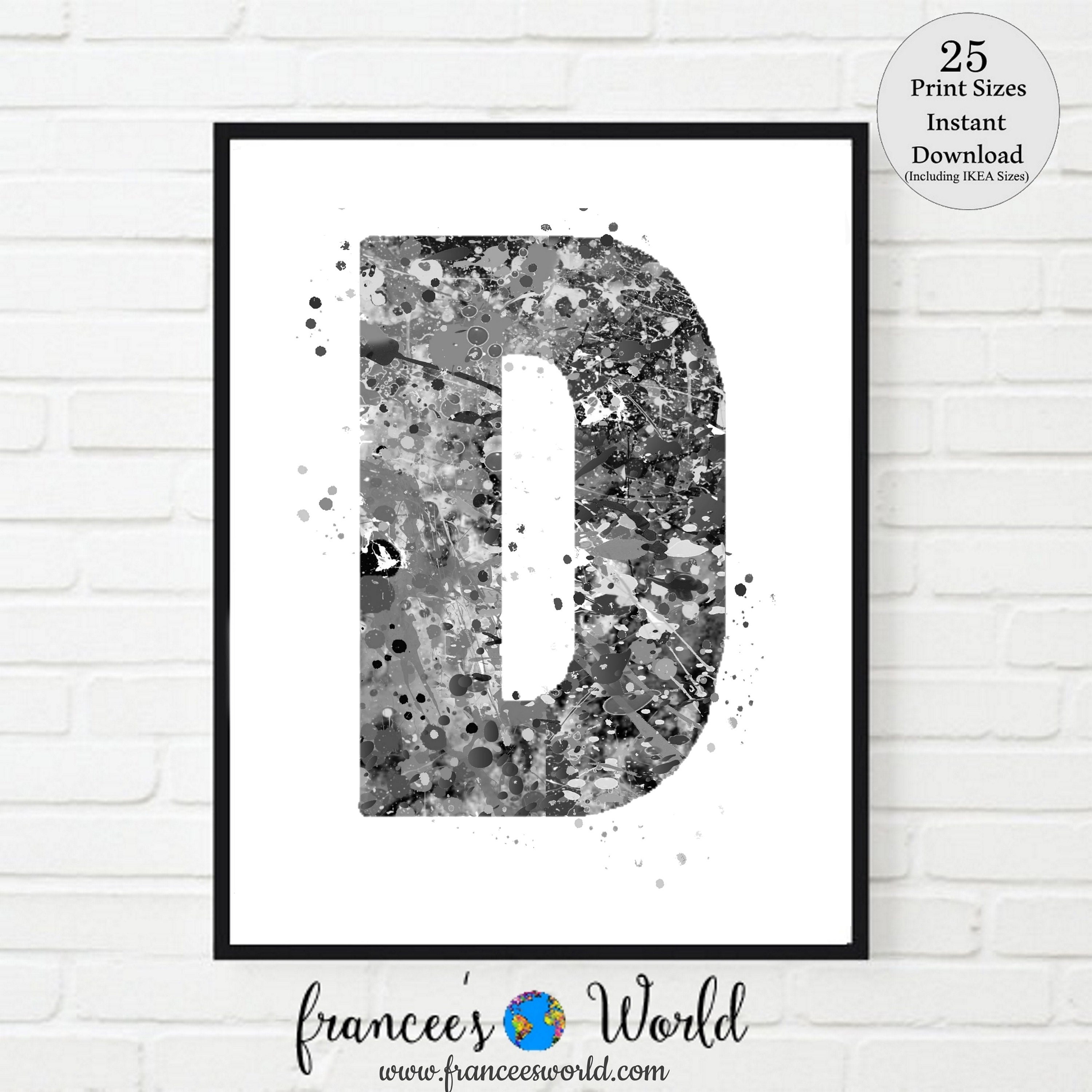 Letter D Wall Decor Letter Art Letter D Print PRINTABLE | Etsy