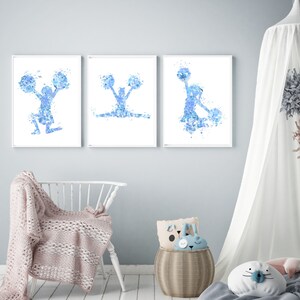 Blue Cheerleader Print, Blue, Cheerleader Printable Set of 3 ...