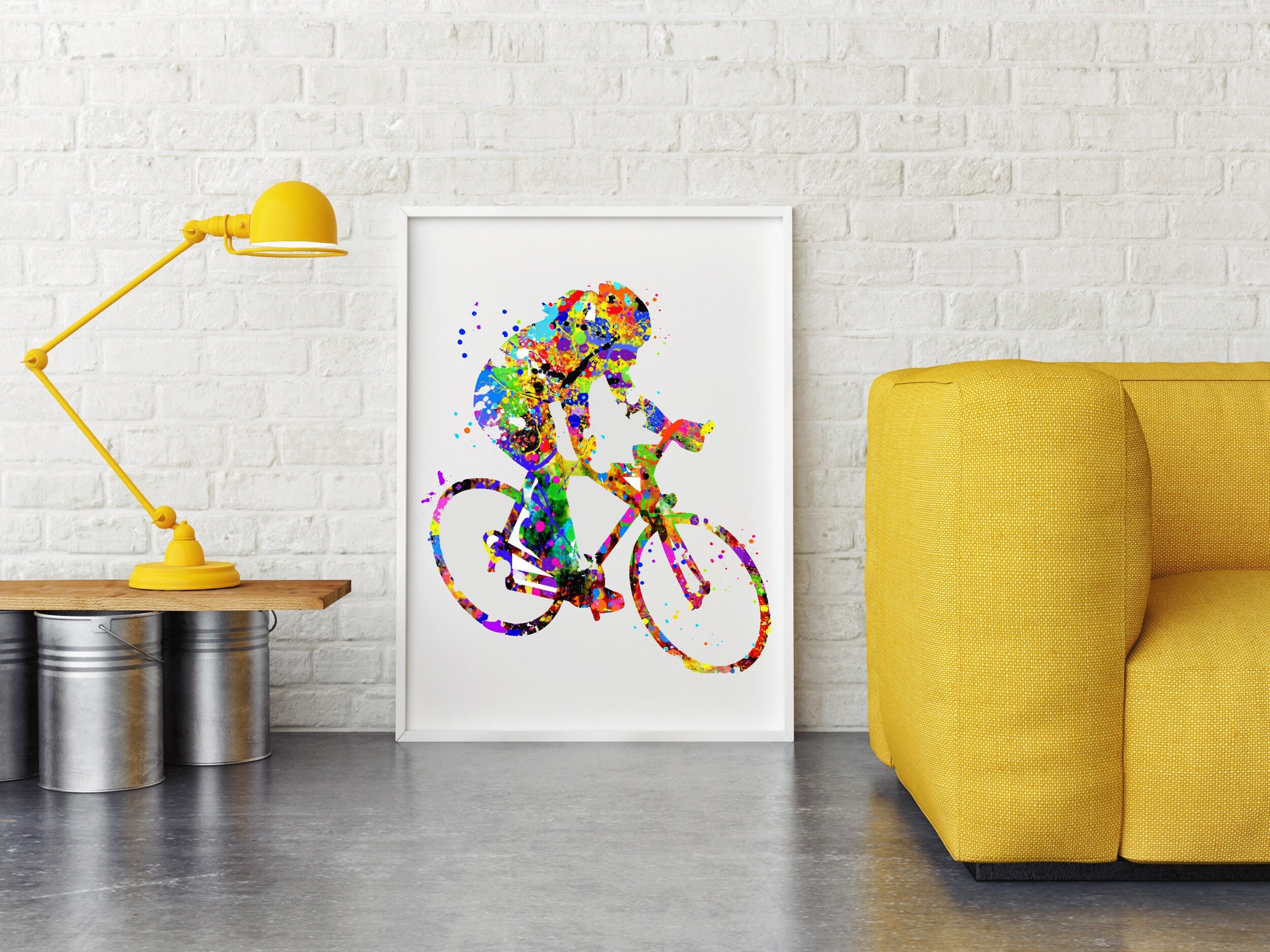 Cycling Art PRINTABLE Cycling Poster Woman Cyclist Gift | Etsy