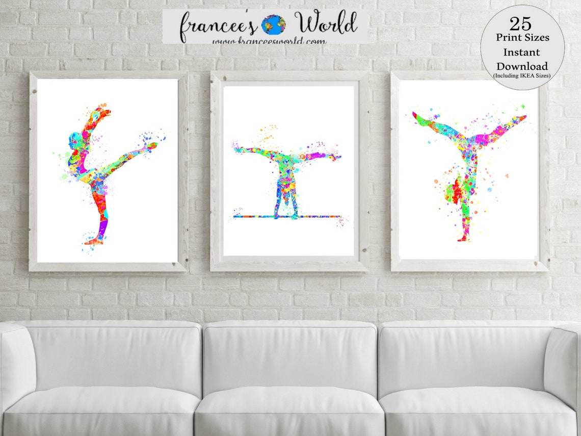 Gymnastics Prints Gymnastics Art Gymnastics Printables Set | Etsy