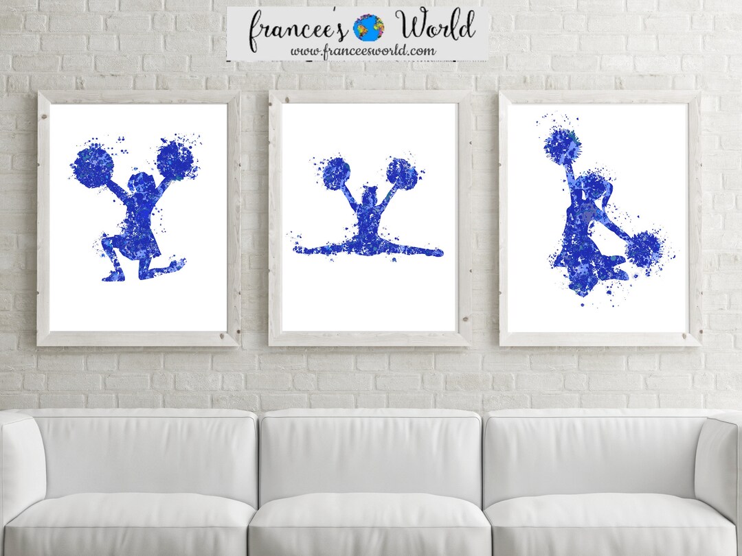 Cheerleader Print, Royal Blue Cheerleader Printable ,set of 3 ...