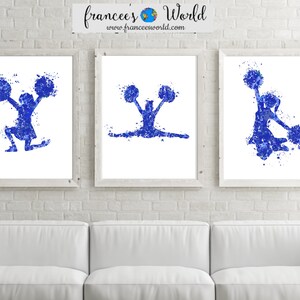 Cheerleader Print, Royal Blue Cheerleader Printable ,set of 3 ...