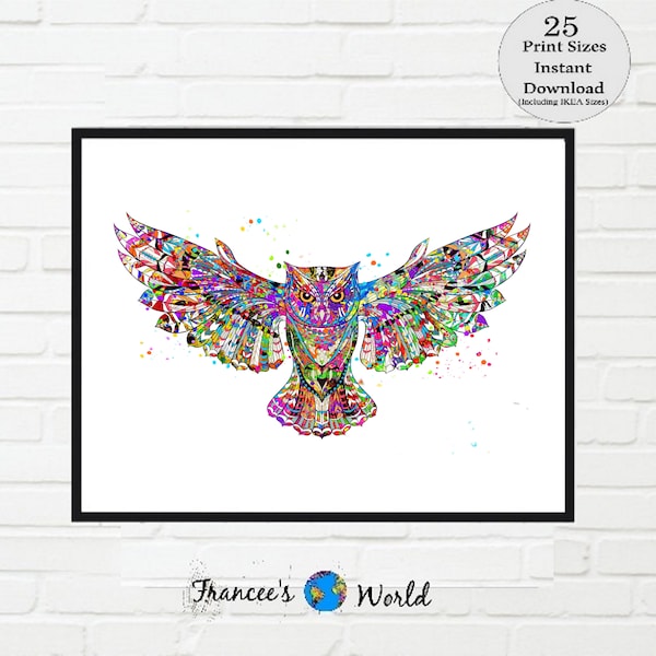 Colorful Owl Art - Etsy
