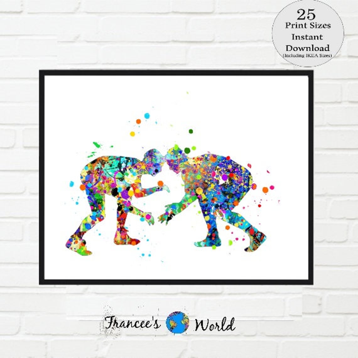 Wrestling Print Wrestlers Art Wrestling Wall Decor Wrestler | Etsy