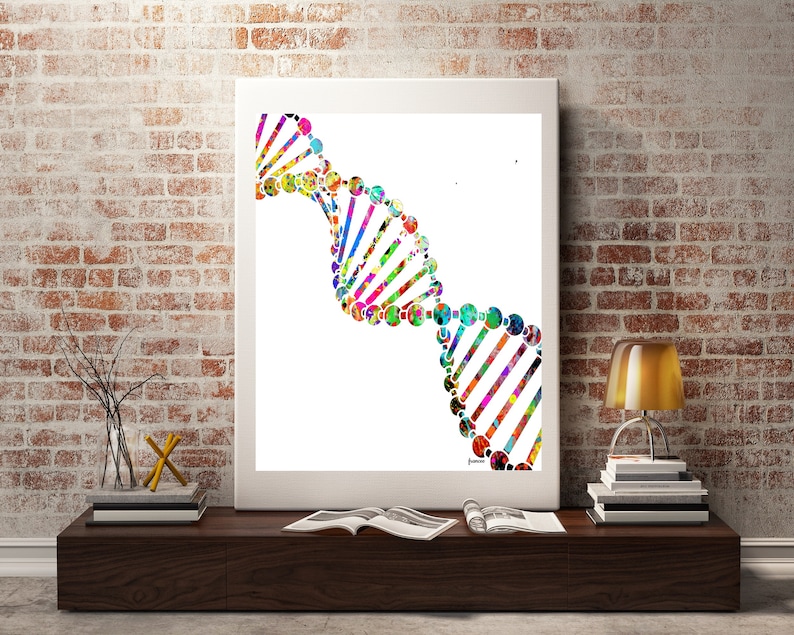 DNA Watercolor Art Print Dna Molecule Medical Wall Art Nurse - Etsy ...