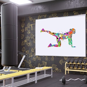 Workout Art Print, Exercise Print, PRINTABLE, Workout Watercolor, Gym ...