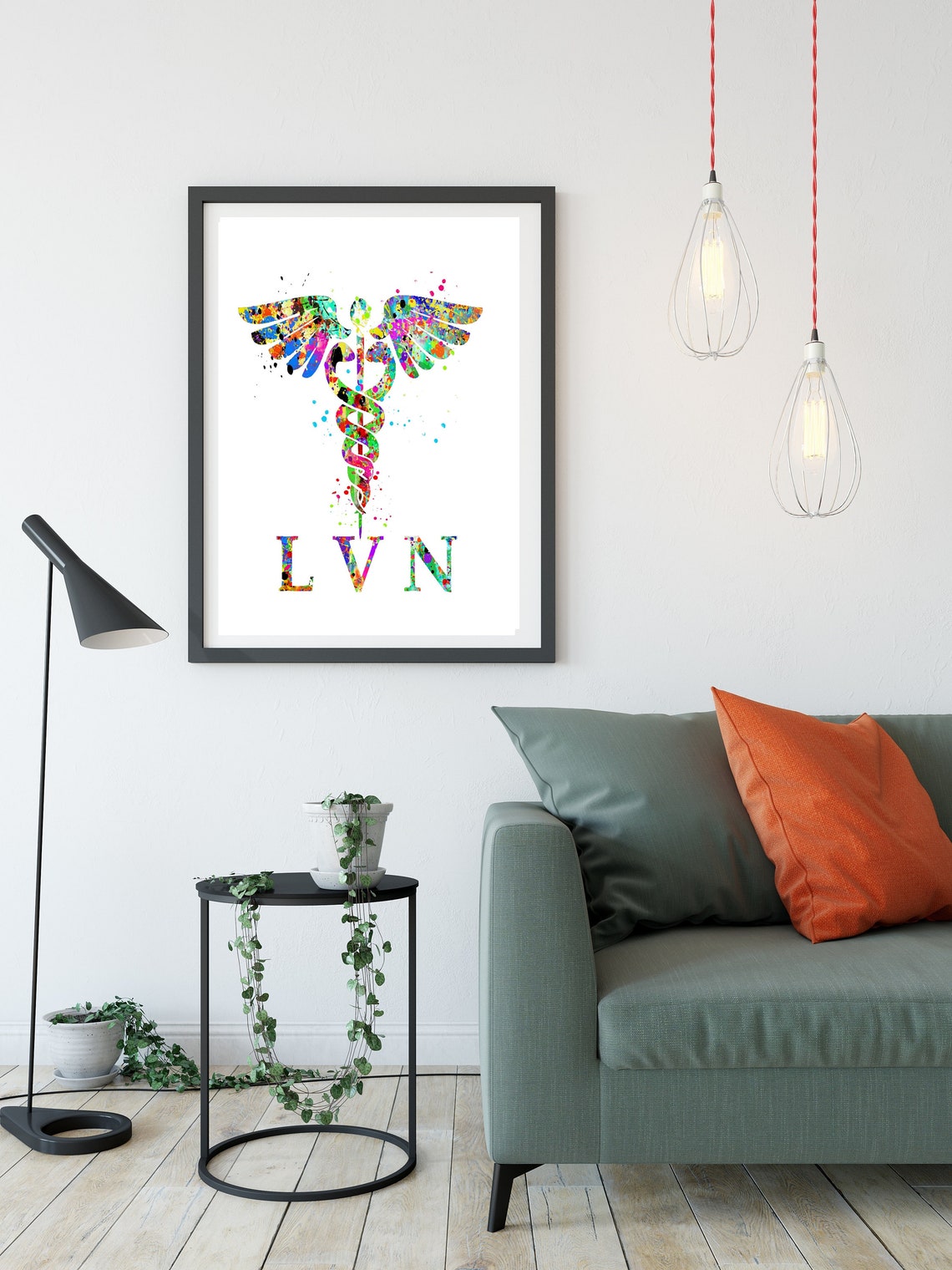 Caduceus Medical Symbol LVN Gift Medical Symbol Art - Etsy