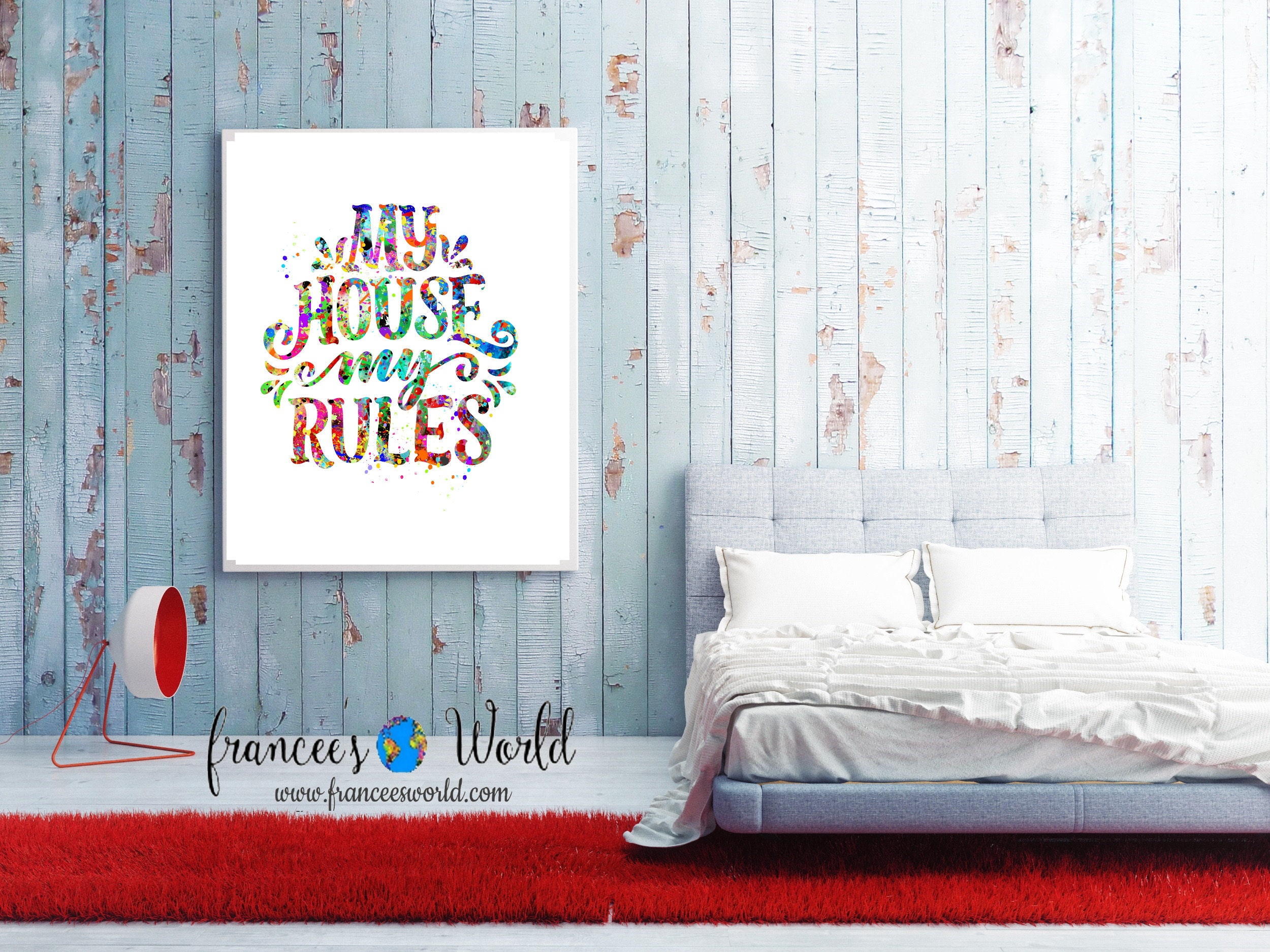 My House My Rules Print PRINTABLE Colorful Home Decor - Etsy