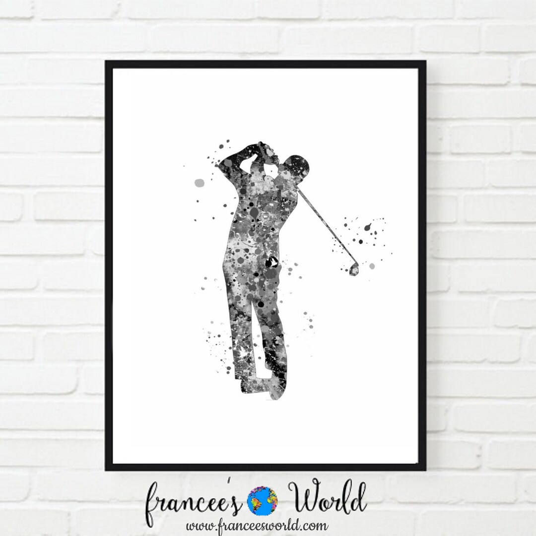 Golf Print, Golf Gift, Golf Printable, Golf Gift, Black and White Golf ...