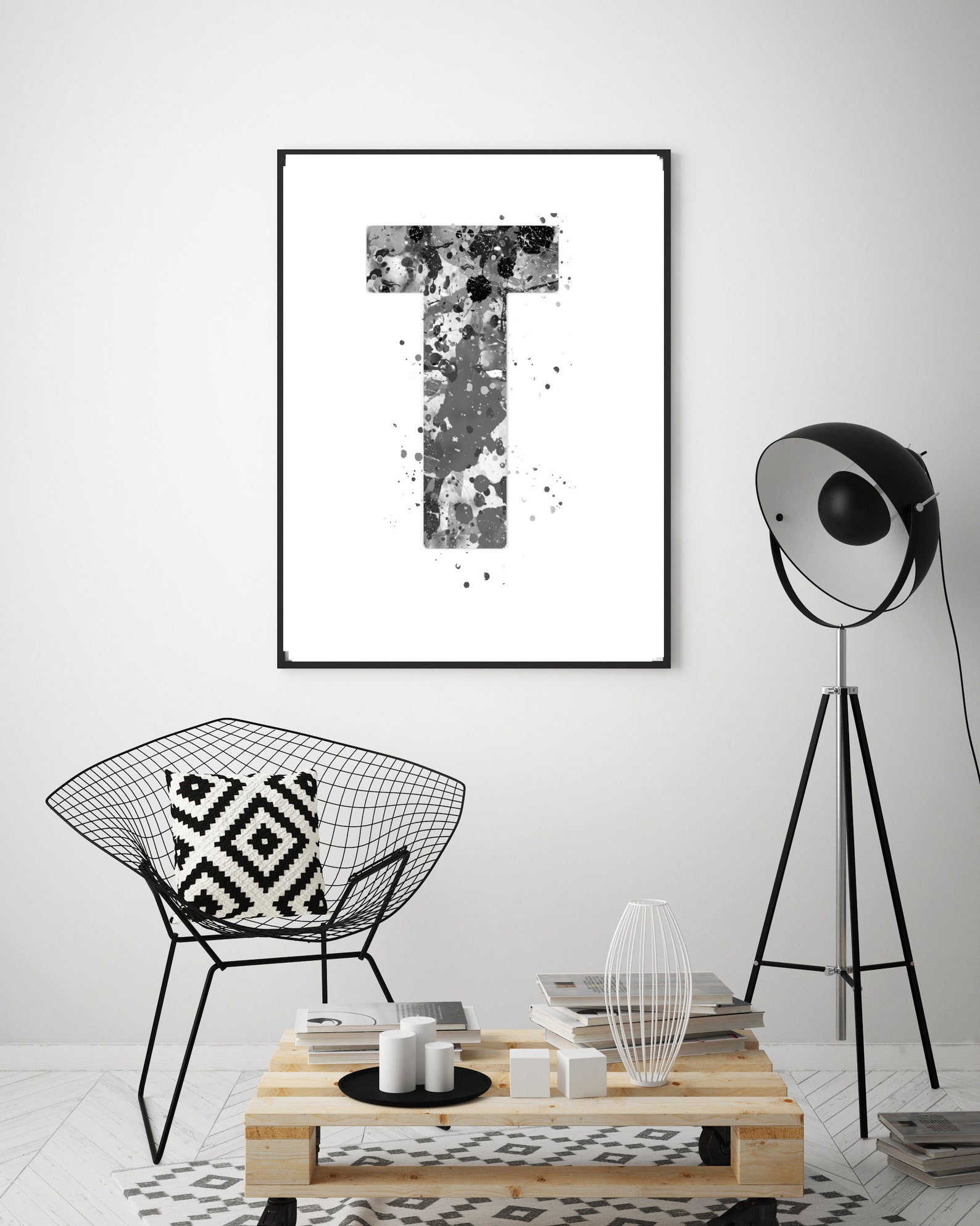Letter T Wall Art Letter T Print Letter T Art PRINTABLE - Etsy