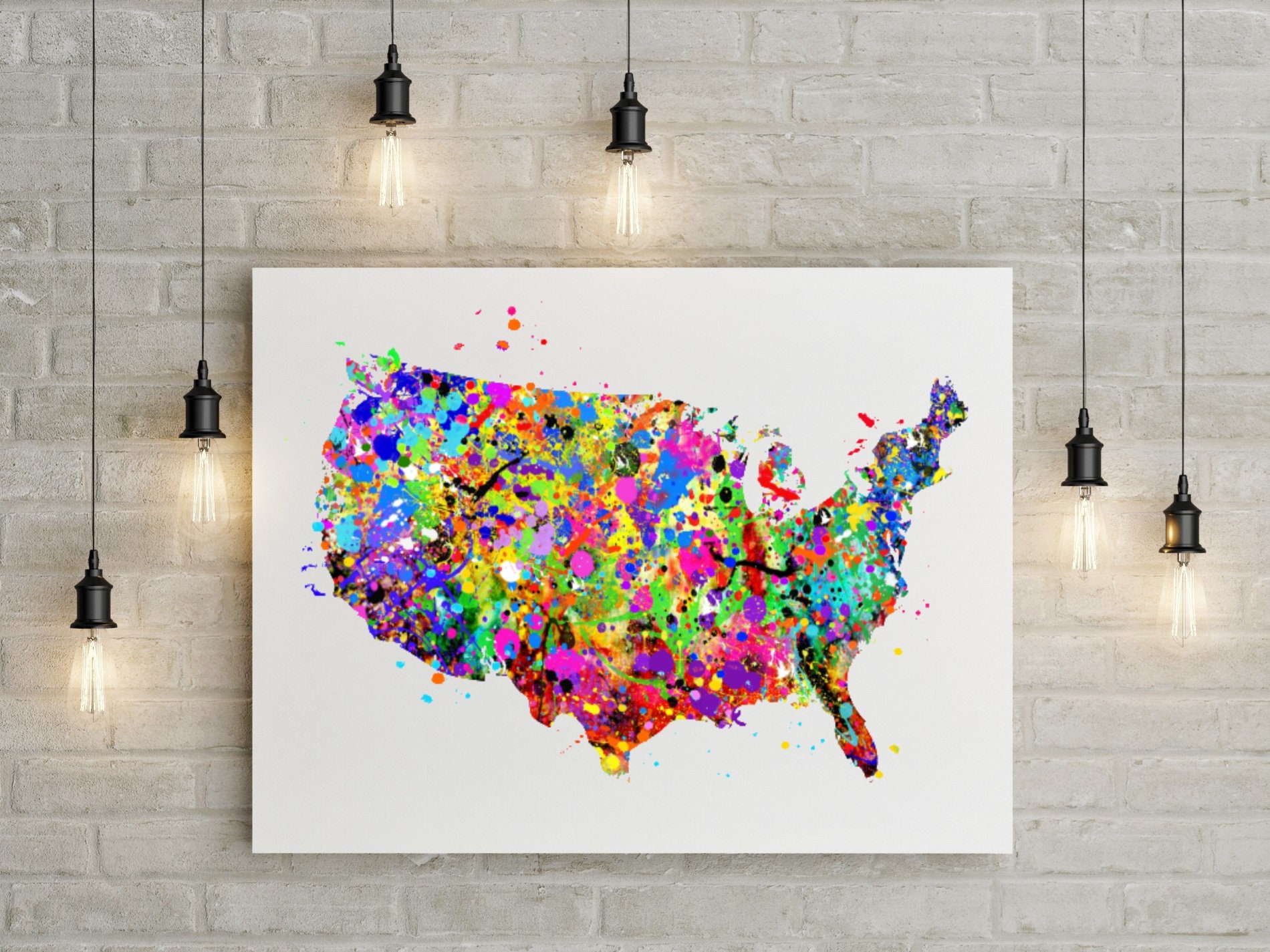 United States Map PRINTABLE Watercolor America Home Decor USA | Etsy