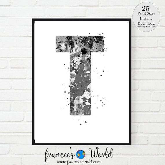 Letter T Wall art, Letter T Print, Letter T art, PRINTABLE, Letter T ...