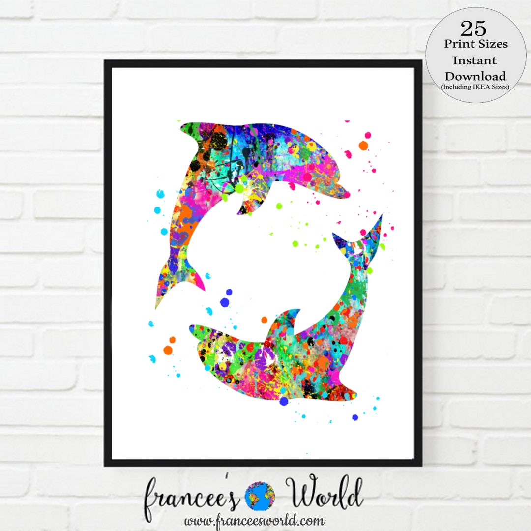 Dolphin Print Dolphins PRINTABLE Dolphin Love Dolphin Art Decor Dolphin ...