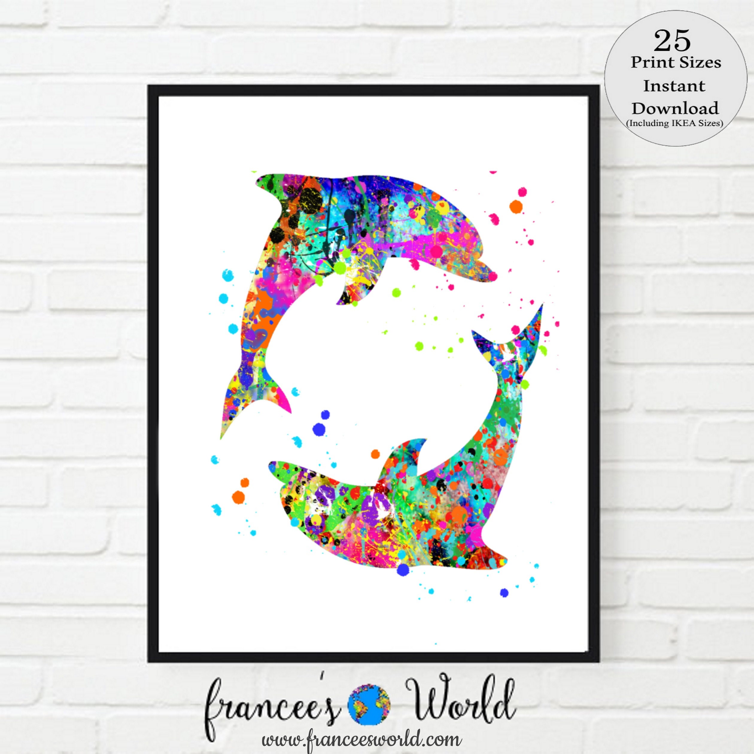 Dolphin Print Dolphins PRINTABLE Dolphin Love Dolphin Art - Etsy