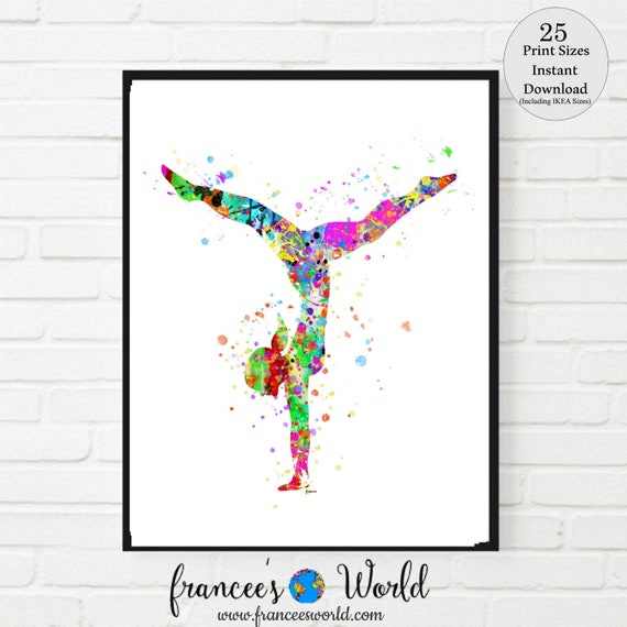 Gymnastics Gift Prints,Gymnast Watercolor,Gymnastics Art, Gymnastic ...