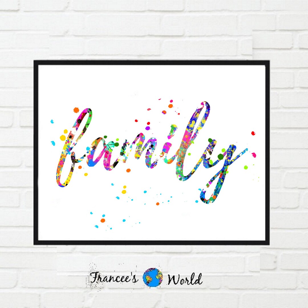 Family Printable Art, Family Home Decor, Printable Quote Print Colorful ...