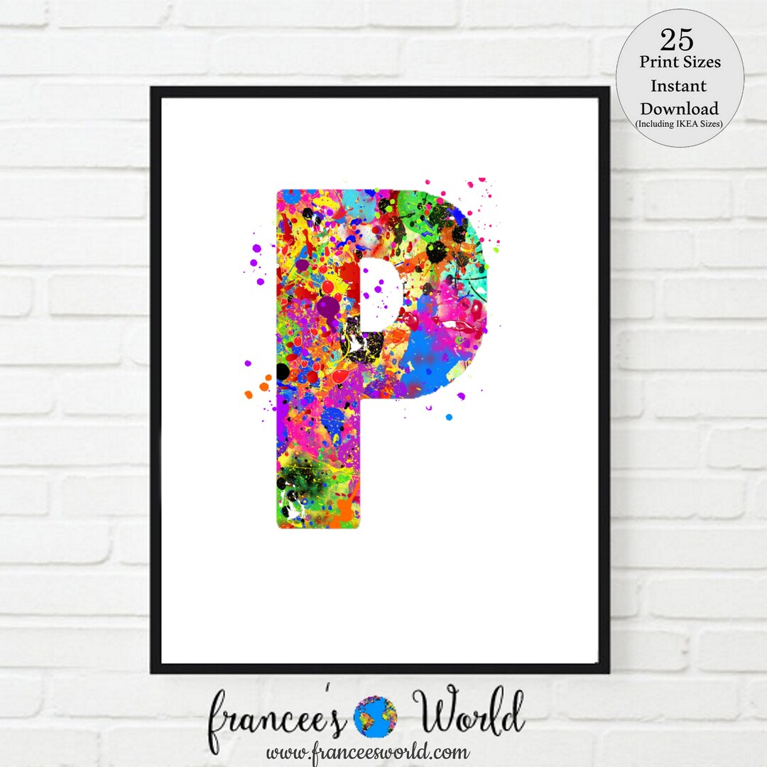 Letter P Wall Decor, Letter P Print, Letter Poster, PRINTABLE, Letter P ...