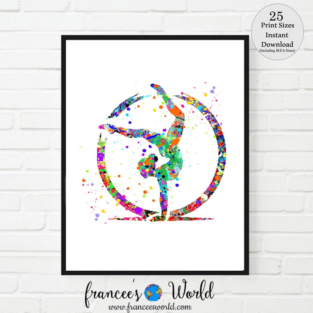 Gymnastics Print, Gymnast Girl Art, Gymnastics Art, Gymnastic Printable ...