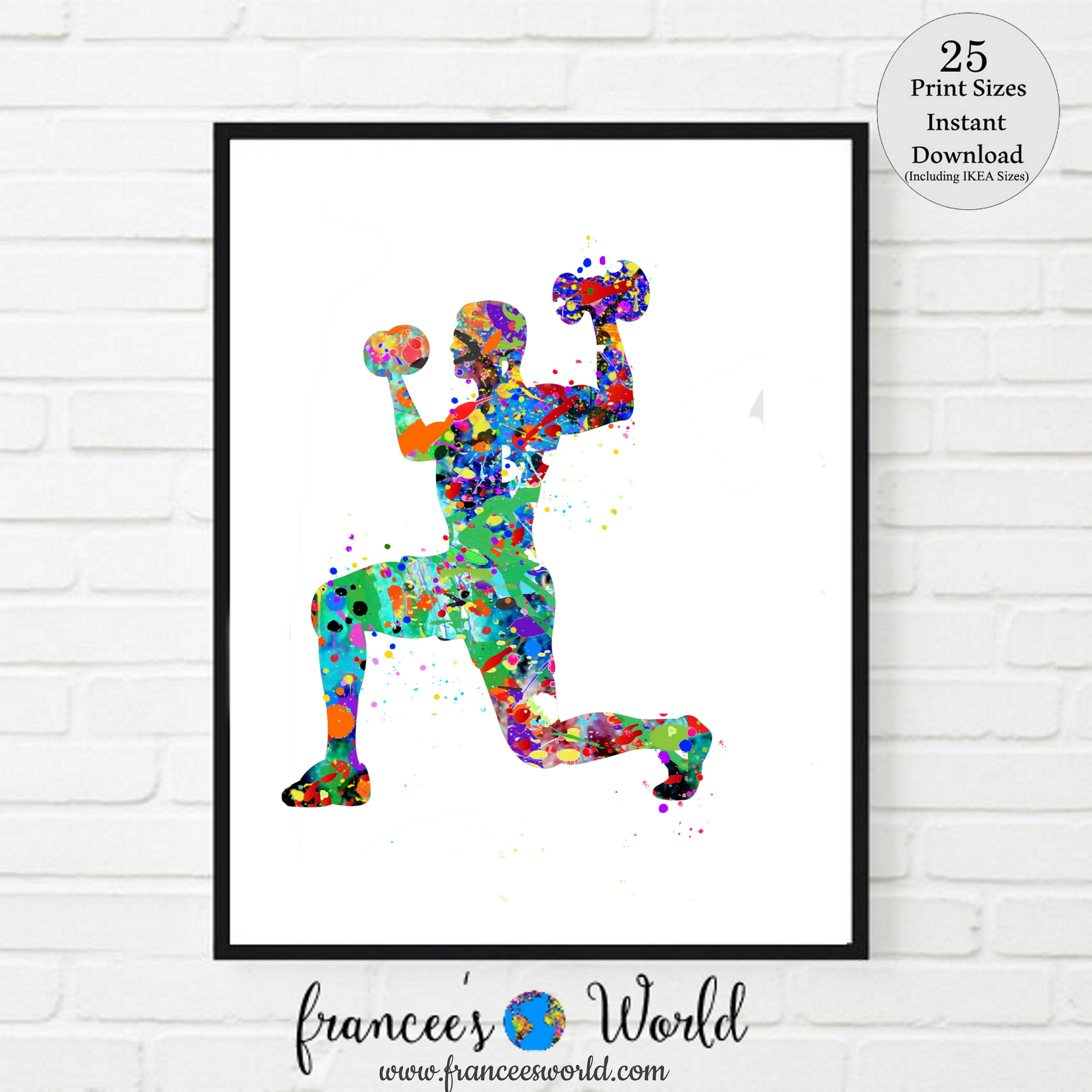 Dumbbells Print Exercise Weights INSTANT DOWNLOAD Workout Room - Etsy