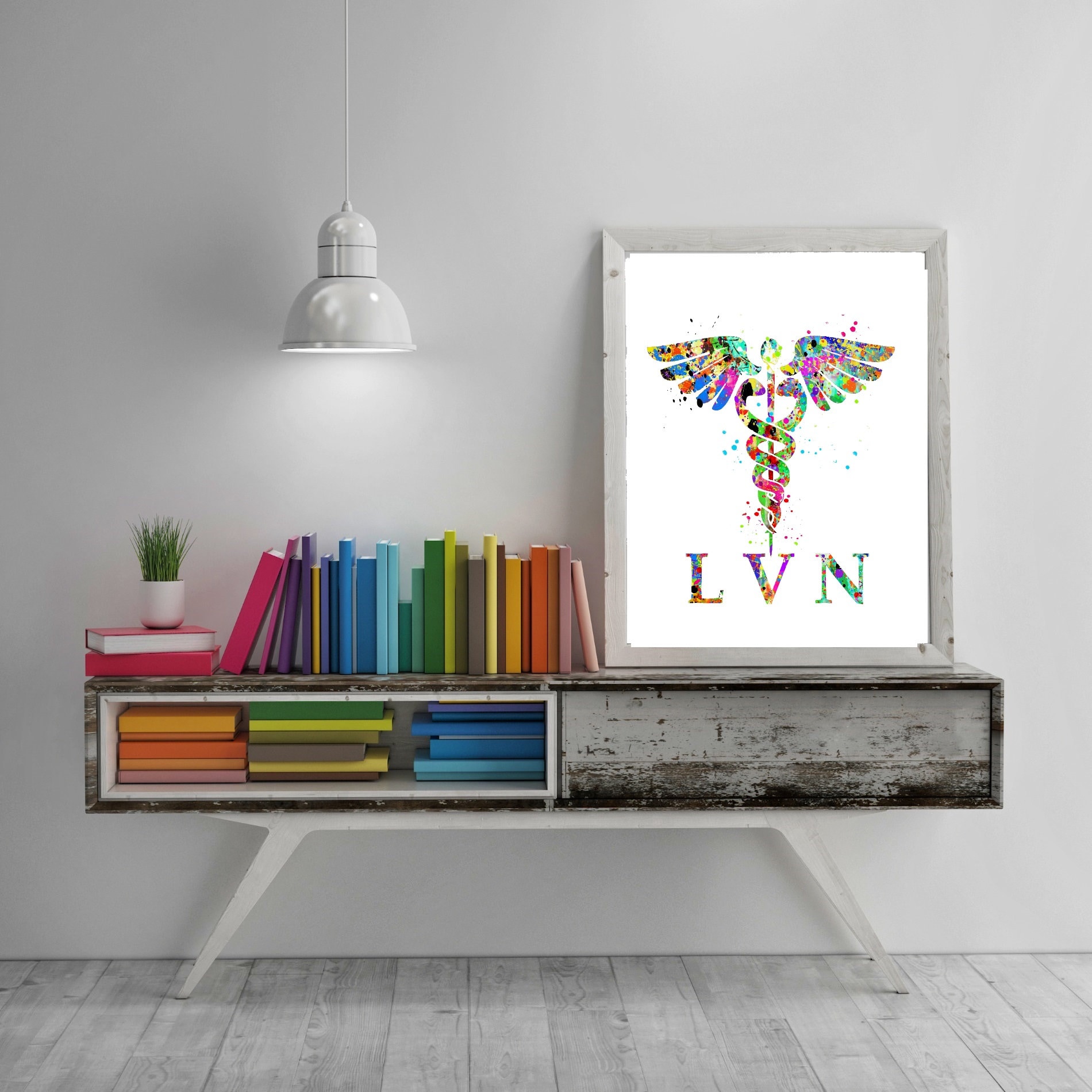 Caduceus Medical Symbol LVN Gift Medical Symbol Art - Etsy