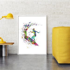 Surfer PRINTABLE, Girl Surfer Gift ,surfer Art, Surfer Watercolor ...