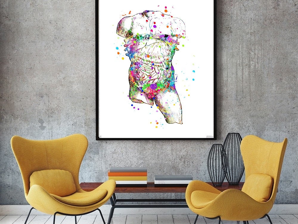 Gastrointestinal Tract Watercolor Print: Vintage Anatomy Art (digital ...
