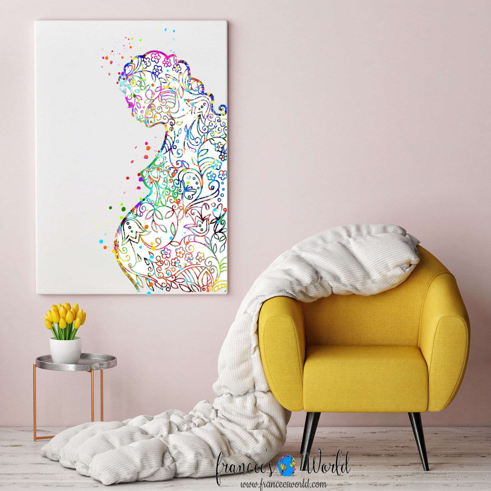 Pregnant Print Pregnancy Print Printable Pregnant Art | Etsy