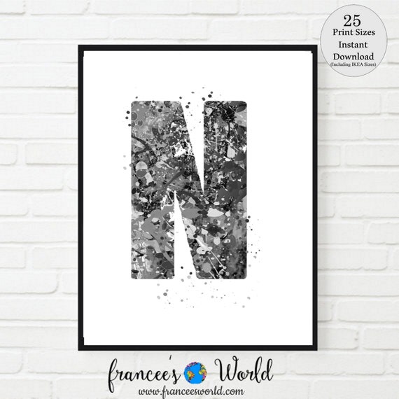 Art & Collectibles Letter N Poster Letter N Wall Art Letter N Print ...
