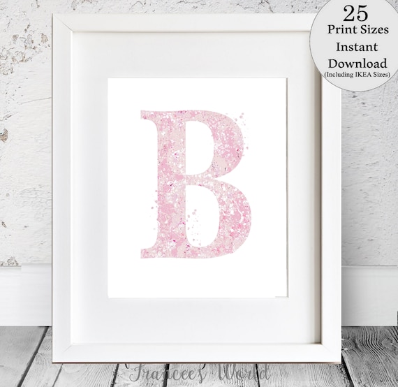 Pink Letter B Wall Decor, Letter Art, Letter B Print, Letter B Poster ...
