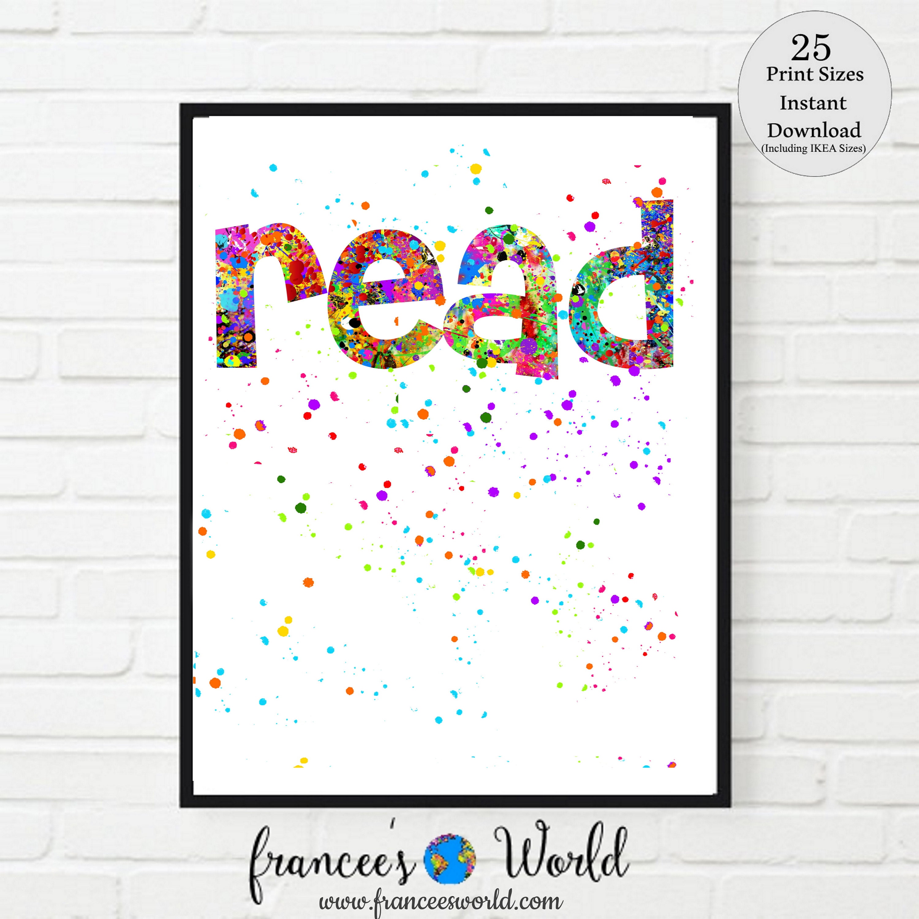 Read Play Create Print Set of 3 Playroom Art Home School Child | Etsy