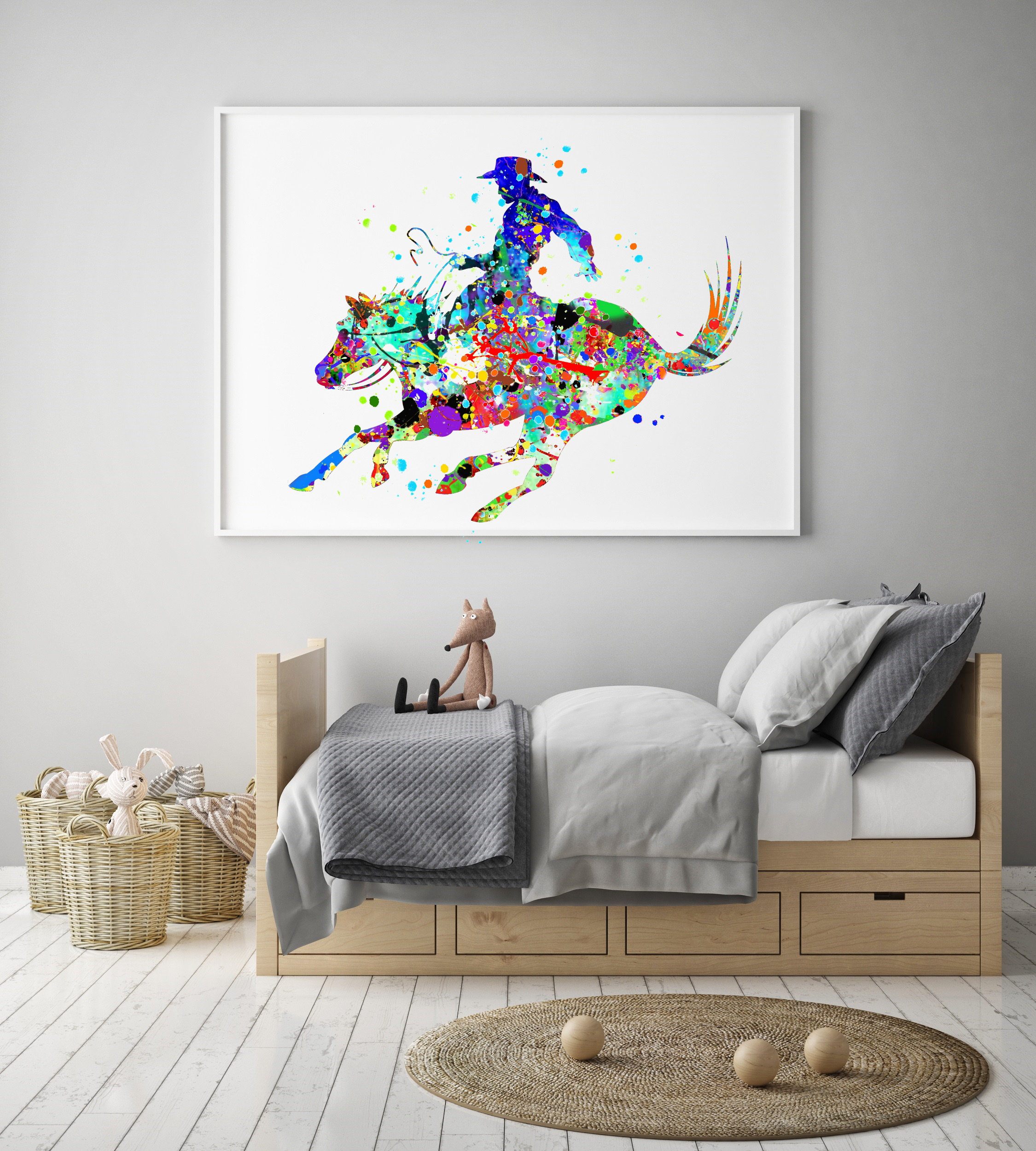 Cowboy Art Cowboy Print Rodeo Art Set of 3 Cowboy | Etsy