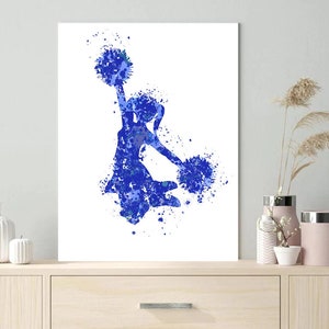 Cheerleader Print, Royal Blue Cheerleader Printable ,set of 3 ...