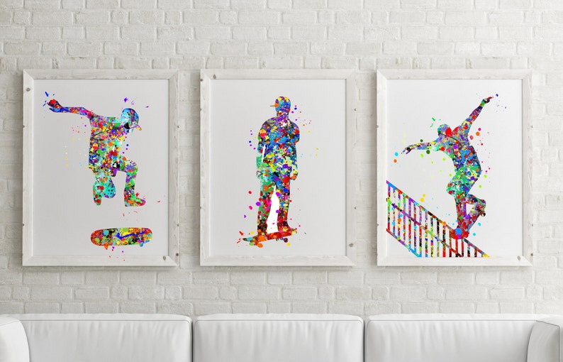 Skateboard Print Boy Skateboard Poster Skateboard - Etsy