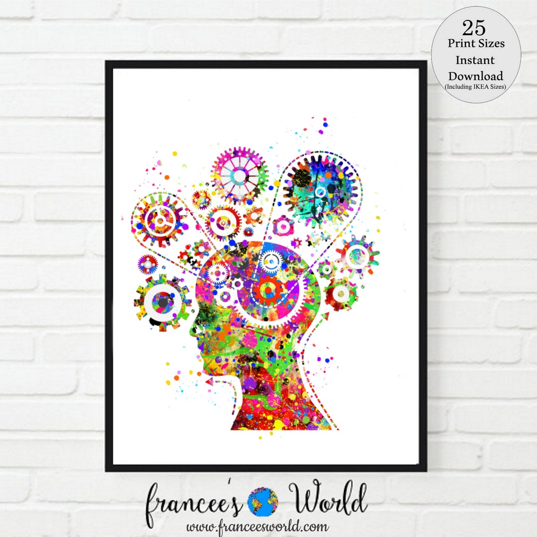 Brain Print, Brain Dorm Decor, Brain Art, Brain Poster, Anatomy Print ...