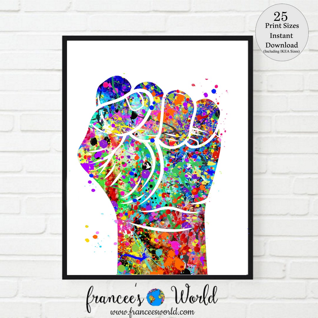 Black Lives Matter Print, Black Lives Matter Art, Black Fist, BLM ...