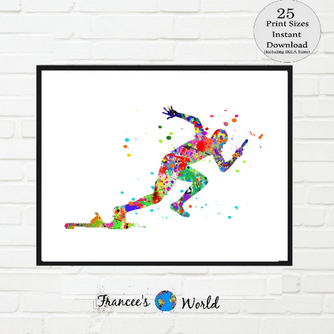 Runner Print Track and Field Runner Relay Runner Sport - Etsy