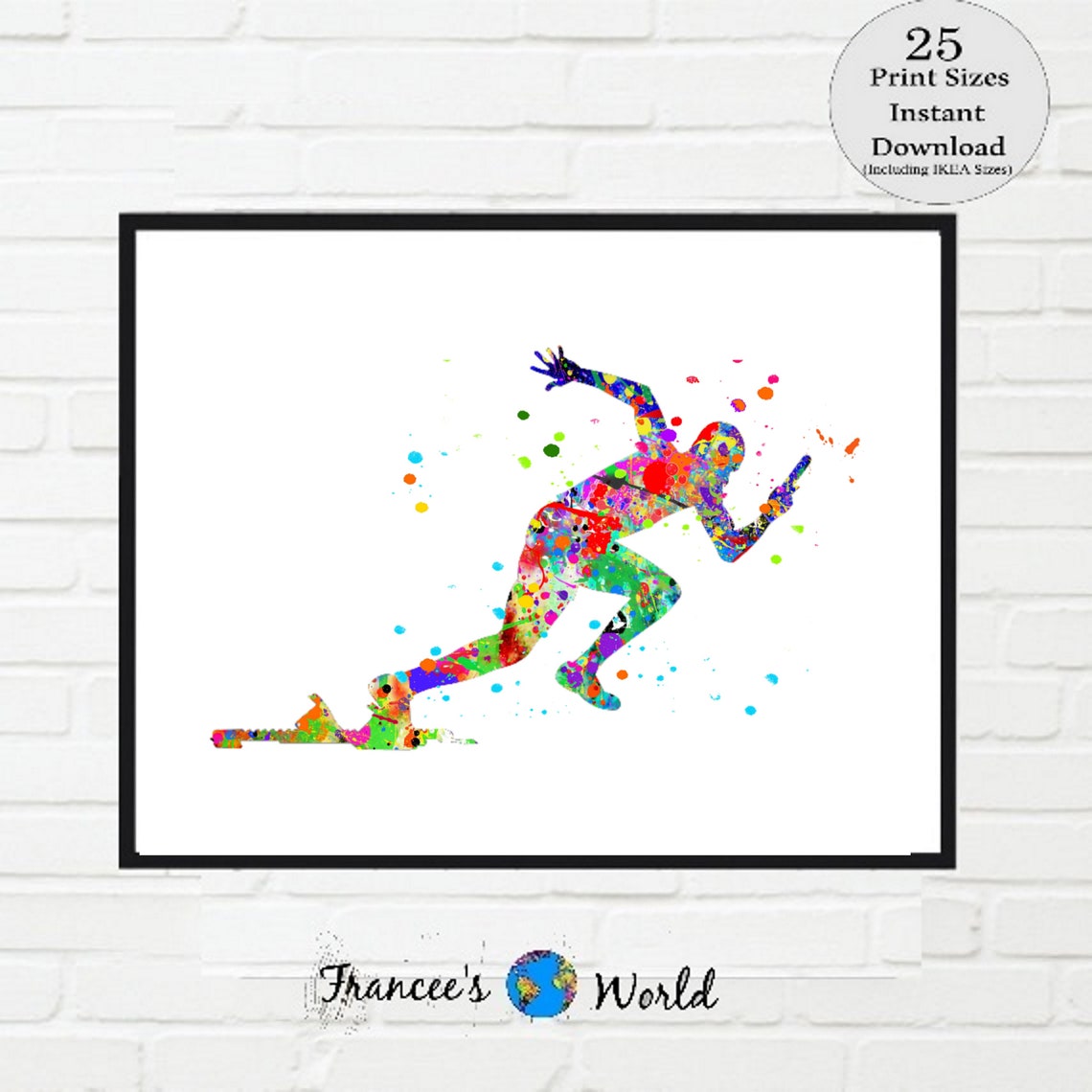 Runner Print Track and Field Runner Relay Runner Sport - Etsy