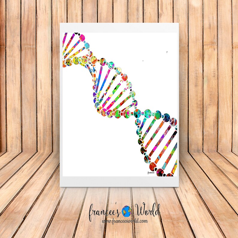 DNA Watercolor Art Print Dna Molecule Medical Wall Art Nurse - Etsy