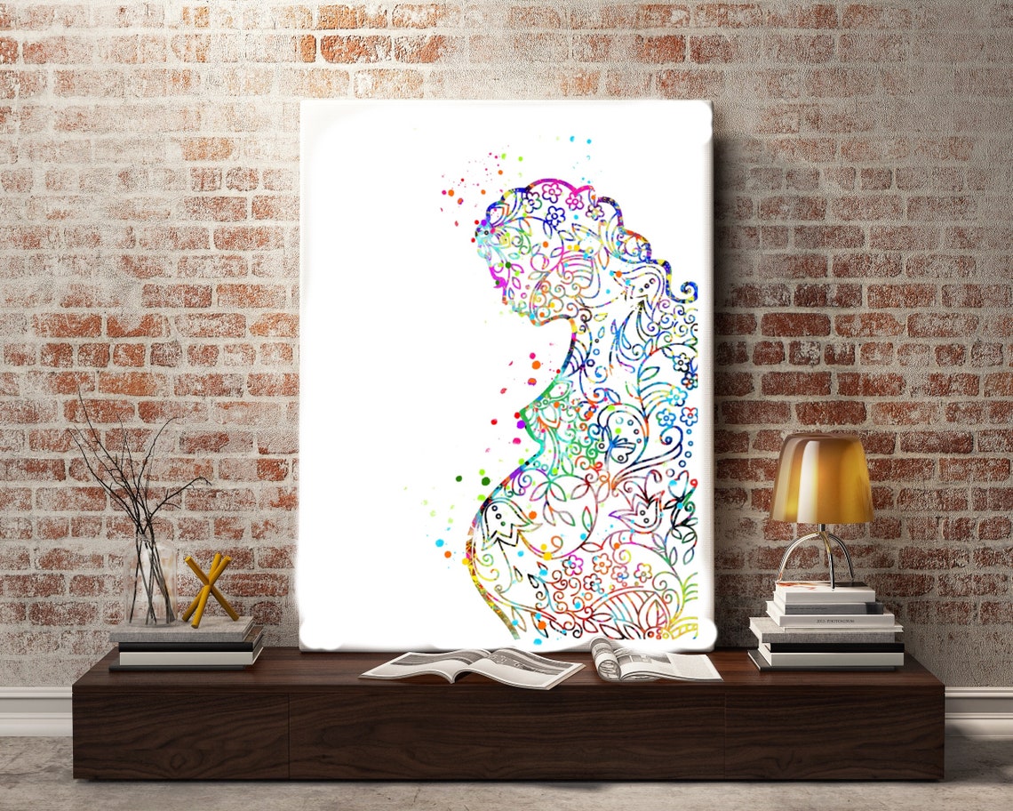 Pregnant Print Pregnancy Print Printable Pregnant Art | Etsy