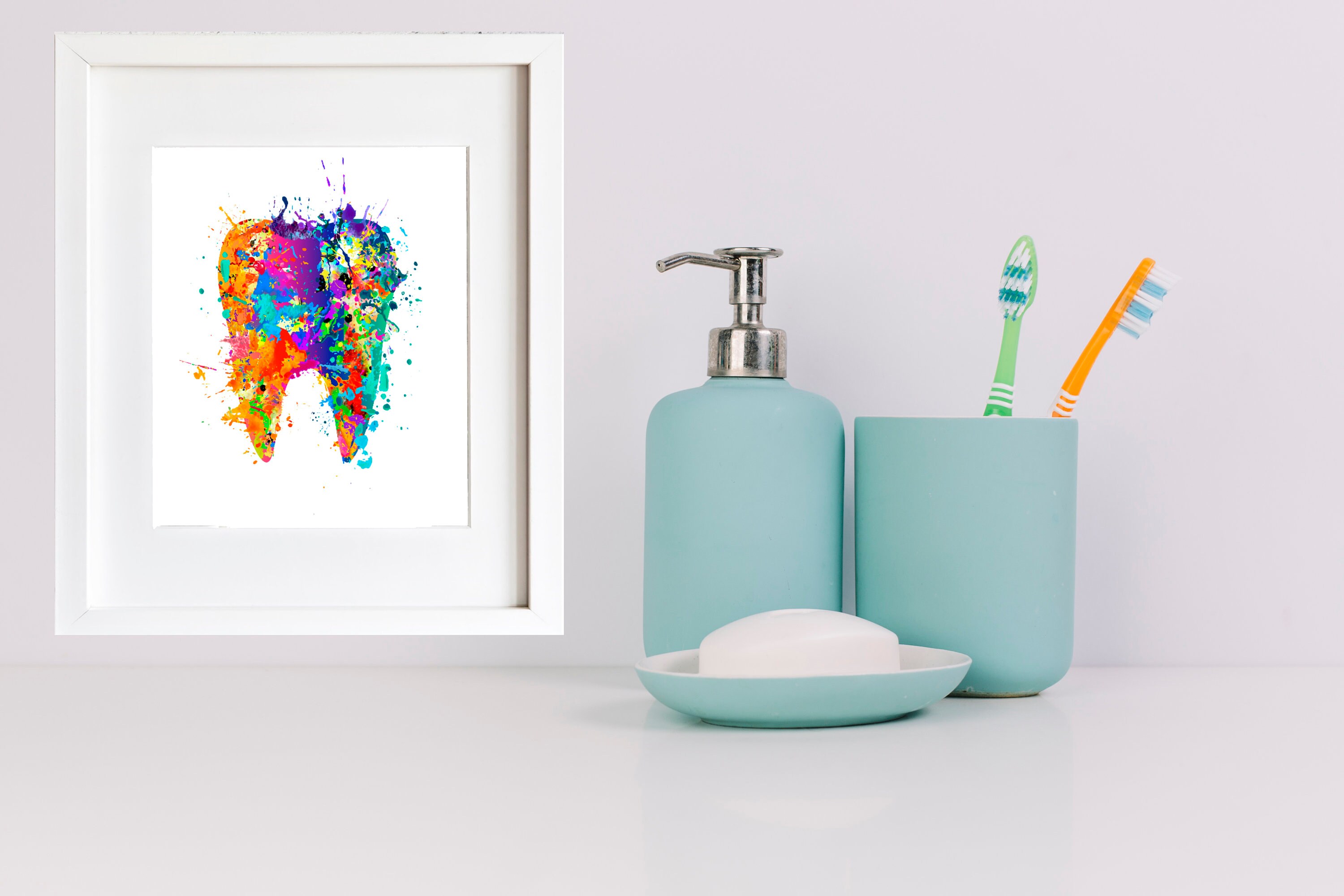 Tooth Print Tooth art Dentist wall decor Teeth print | Etsy