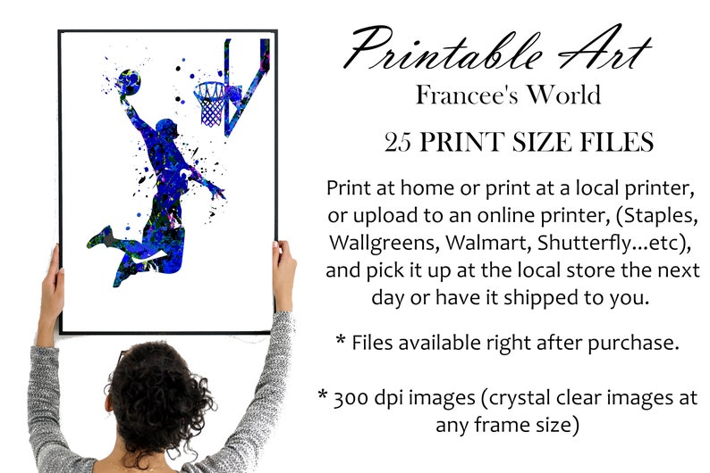Basketball Art Boy Blue Basketball Poster Set of 3 - Etsy