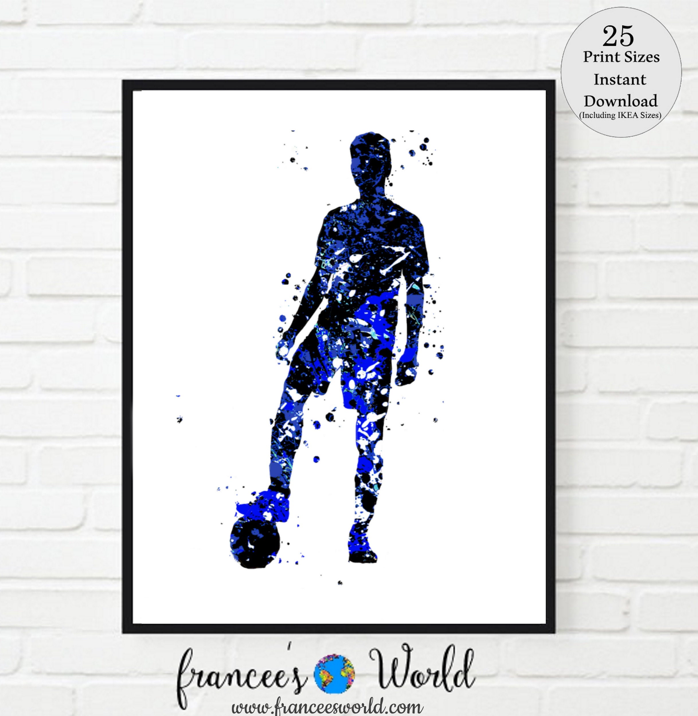 Boy Soccer Print Soccer Set of 3 Blue Printable Art Soccer - Etsy Australia