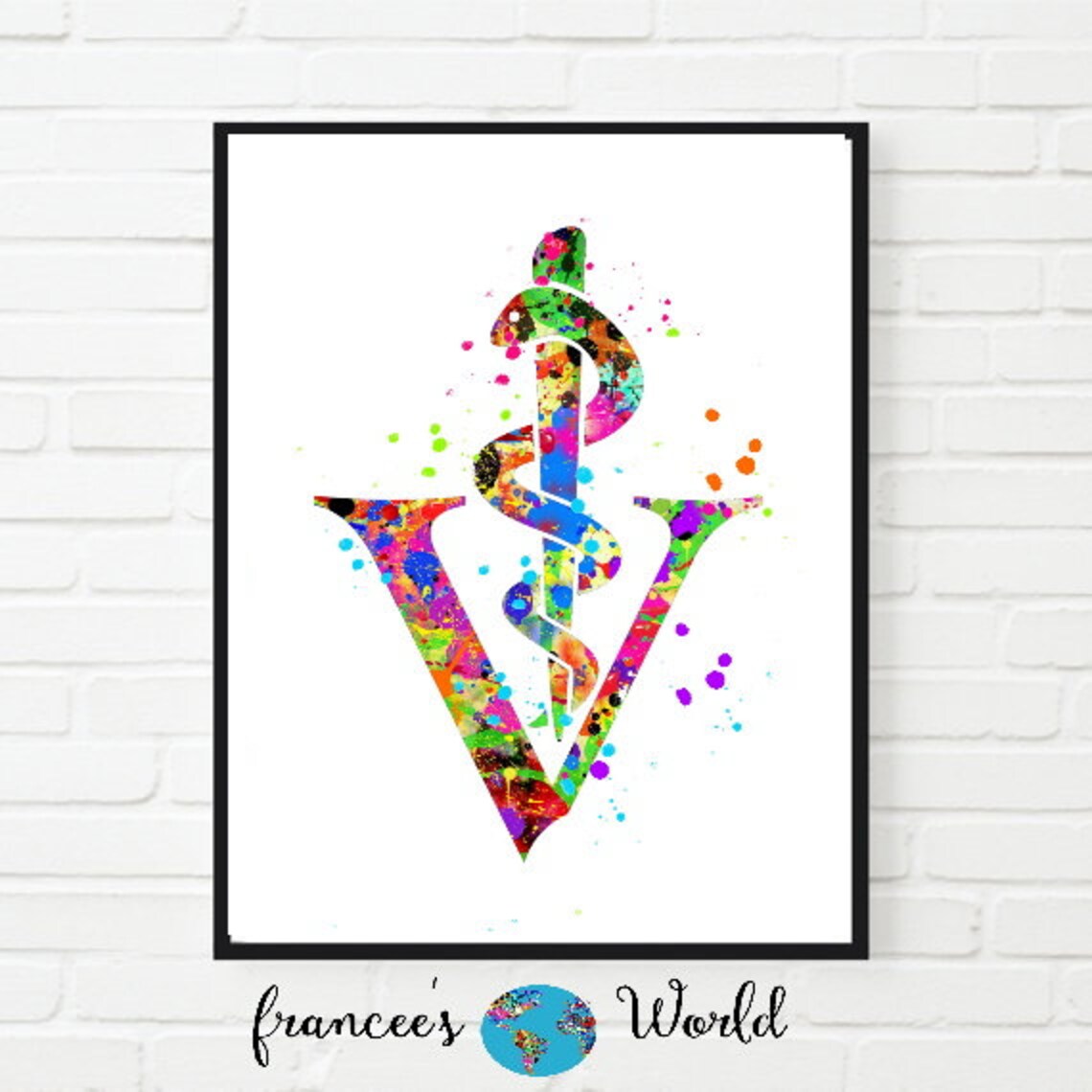 Veterinarian Medical Symbol Vet Art Pet Doctor Vet Caduceus - Etsy