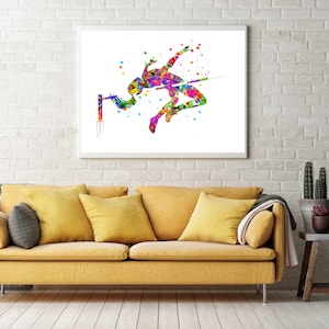 High Jump Print, Woman High Jump, Sport Art, Track and Field Art, High ...