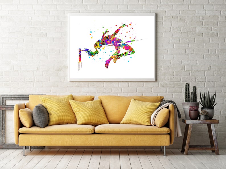 High Jump Print Woman High Jump Sport Art Track and Field - Etsy