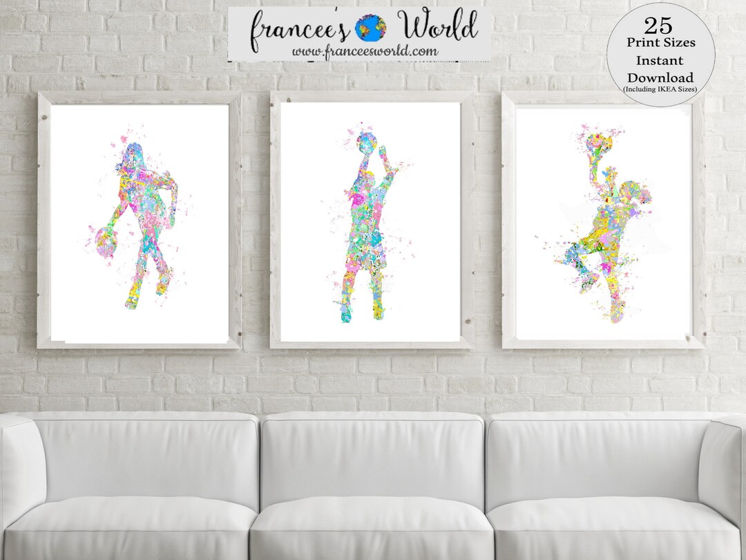 Basketball Print, Pastel Colors, Girls Basketball Gift, Girls ...