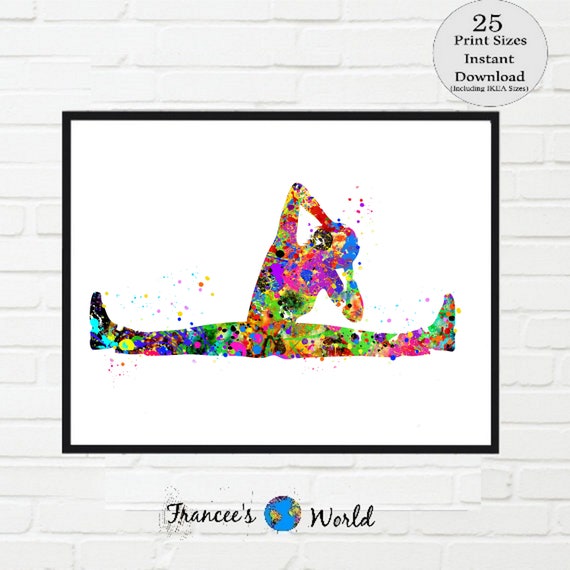 Exercise print, PRINTABLE, workout watercolor, gym decor, fitness room ...