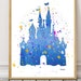 Princess Castle Blue Digital Download Castle Art Print Nursery ...